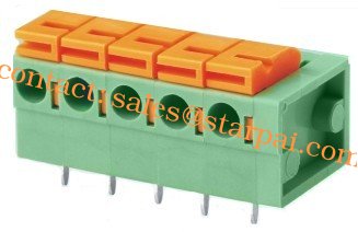 China 02-24 poles Screwless Terminal top push botton| Pitch: 2.54mm | Part No.601-1-2.54/5.08 supplier