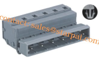 China Spring-cage Clamp Terminal Male With Snap-in Syle Pitch: 7.5mm/0. 295in supplier
