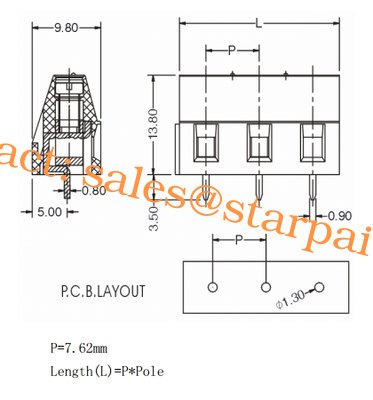 Euro Terminal | Pitch: 7.62mm | Part No.505-2-7.62 supplier
