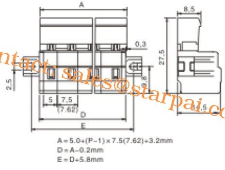 Spring-cage Clamp Terminal Male With Fixing Flange Pitch: 7.5mm/0. 295in supplier