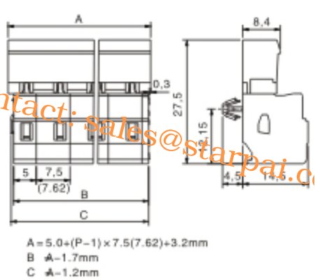 Spring-cage Clamp Terminal Male With Snap-in Syle Pitch: 7.5mm/0. 295in supplier