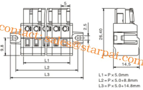 Spring-cage Clamp Terminal Female fixing flange Pitch: 5.00mm/0.197 in supplier