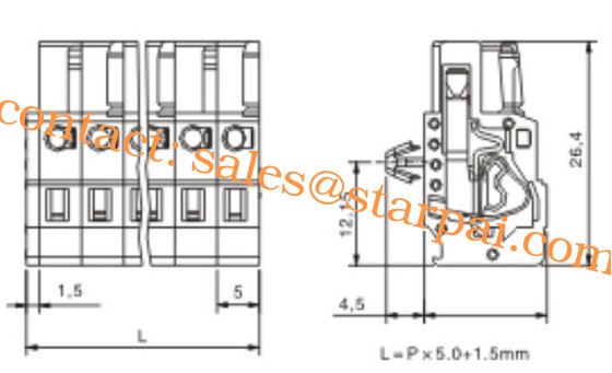Spring-cage Clamp Terminal Female snap-in syle Pitch: 5.00mm/0.197 in supplier
