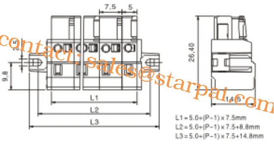 Spring-cage Clamp Terminal Female fixing flange Pitch: 7.50mm /0.295 in supplier