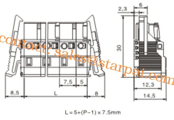 Spring-cage Clamp Terminal Female locking device Pitch: 7.50mm /0.295 in supplier