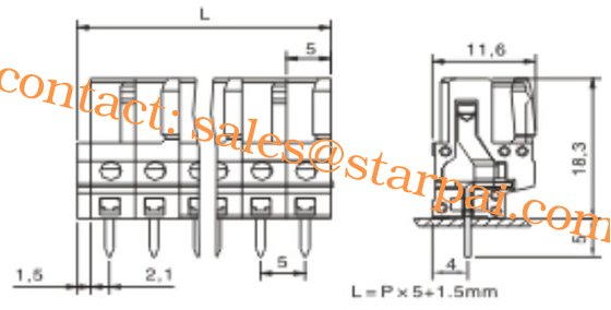 Female connector; with straight pins;with 2 locking latches; pin spacing 5 mm / 0.197 in supplier