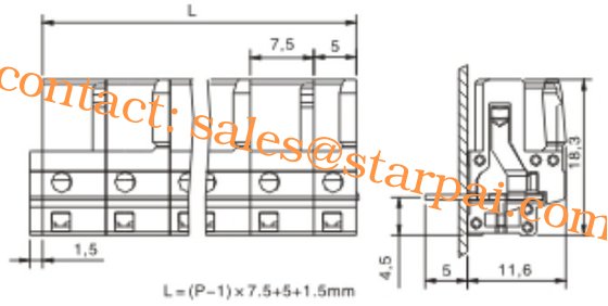 Female connector; with straight pins;with 2 locking latches; pin spacing 7.5mm / 0.295 in supplier