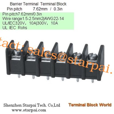 Barrier Terminal Block High Power Automotive Terminal Block Connector/Socket pitch 7.62mm supplier