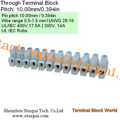 Through Terminal block | Pitch: 10.0mm | Part No.PA8  Case PA66,UL94V-0 supplier