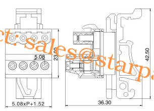 Din Rail Plug-in Terminal Block Header Pin 05 poles pitch:5.08mm / 0.2 in supplier