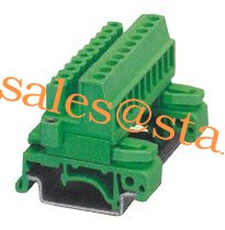 Din Rail Plug-in Terminal Block  with screw fix flange Header Pin 02 poles pitch:5.08mm / 0.2 in supplier