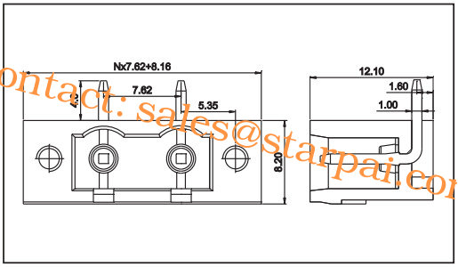 Plug-Terminal Block socket closed straight pin Pitch:7.62mm / 0.3 in supplier