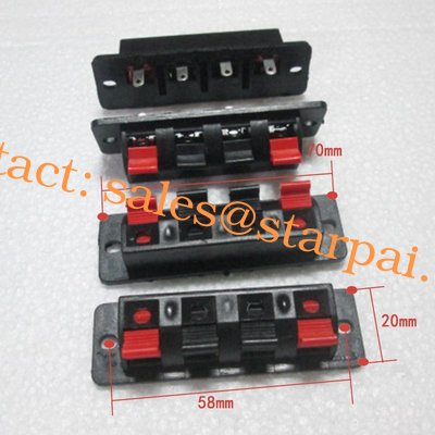 Right Angel Speaker Terminal Clip Connector 4 Positions Audio Cable Push Button Type supplier
