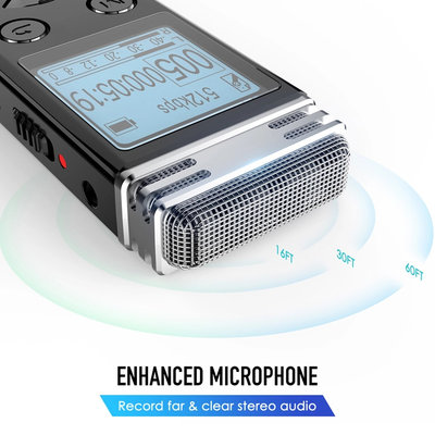 Portable Dictaphone Voice Recorders 32GB Memory Sound Voice Activated for Meeting