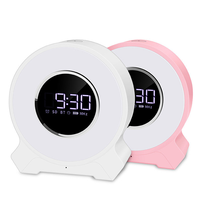 Hi Fi Sound Speaker Alarm Clock Wireless Bluetooth Speaker with LED Night Light