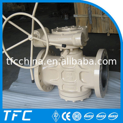 pressure balance metal seated flange end plug valve