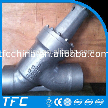 butt welding Y type globe valve
