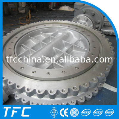 bare shaft metal seated butterfly valve ready for electric actuator