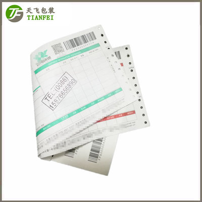 235mm*6" three ply with 4 different barcodes die-cutting sticker global express airway bill