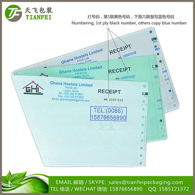 (customized) 195*93.1mm 11/3" 6 layers carbonless paper bookstore book printed receipt requisition