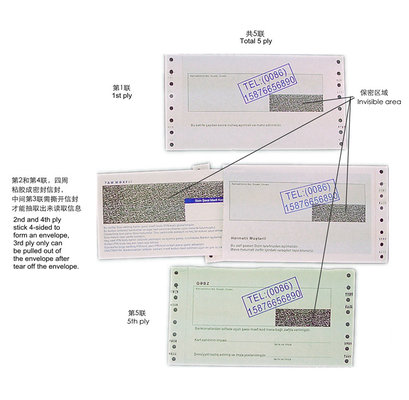 (Customized) 190*101.6mm 12/3" 5lies black copy image green CF 55g Pin mailer