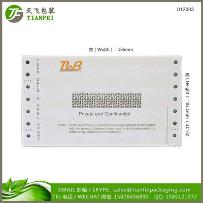 (Customized) 190*101.6mm 12/3" 5lies black copy image green CF 55g Pin mailer