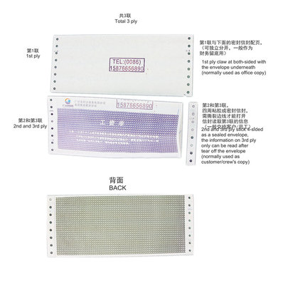 (Customized) 241*93.1mm 10/3" security documents password envelope 3 ply pin mailer