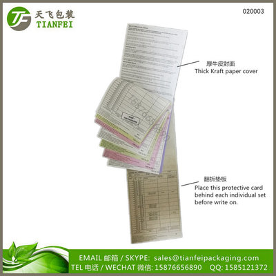 (PHOTOS) 150*216mm 8" black numbering  NCR color paper grey cardboard cover work time logbook