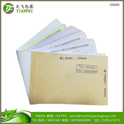 (PHOTOS) 190*130mm 5" two plies color paper red serial number 80g kraft paper cover Logistics delivery receipt book