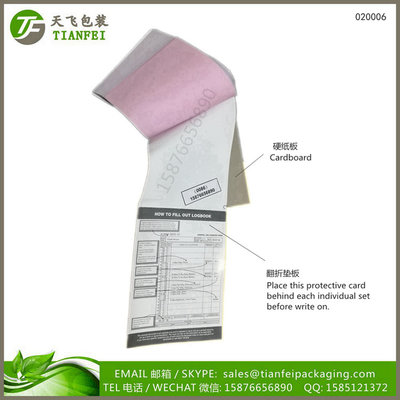 (PHOTOS) 5.5"x210mm triplicate colore paper with red serial number thick cardboard cover WORK TIME LOGBOOK