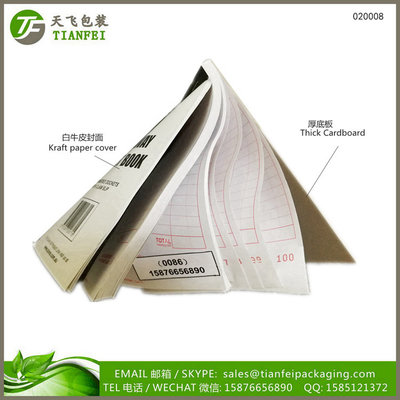 (PHOTOS) 100*170mm wire binding tearing lines with thick folded cardboard cover take-away docket book printing