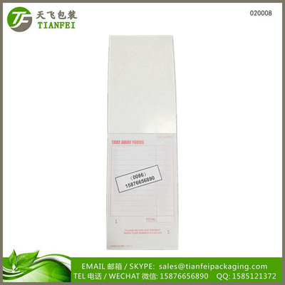 (PHOTOS) 100*170mm wire binding tearing lines with thick folded cardboard cover take-away docket book printing