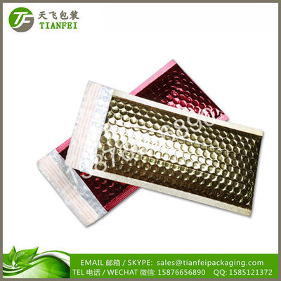 (FREE DESIGN)Wholesale Shipping Envelope Padded Foil Waterproof Copper Metallic Poly Bubble Mailer