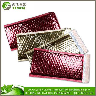 (FREE DESIGN)Wholesale Shipping Envelope Padded Foil Waterproof Copper Metallic Poly Bubble Mailer