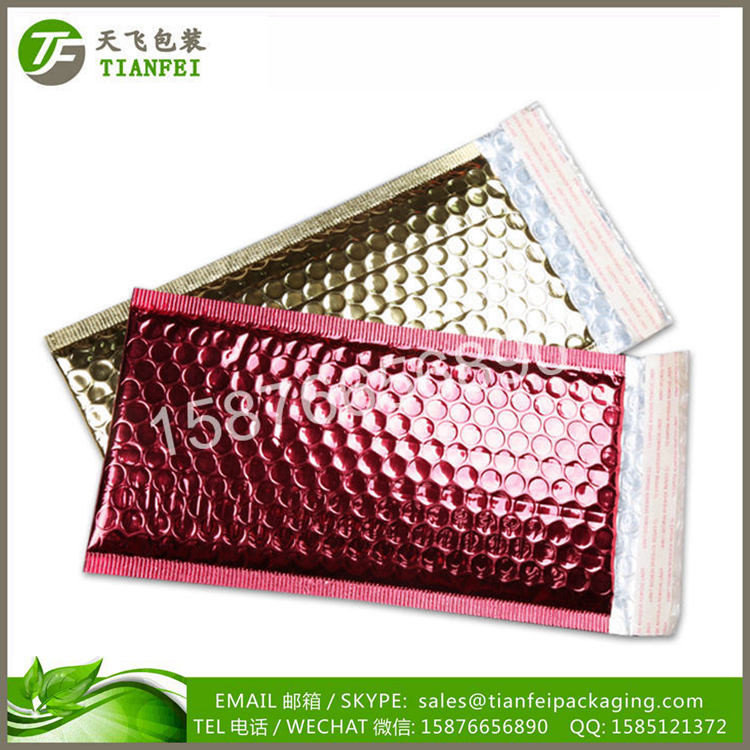 (FREE DESIGN)Wholesale Shipping Envelope Padded Foil Waterproof Copper Metallic Poly Bubble Mailer