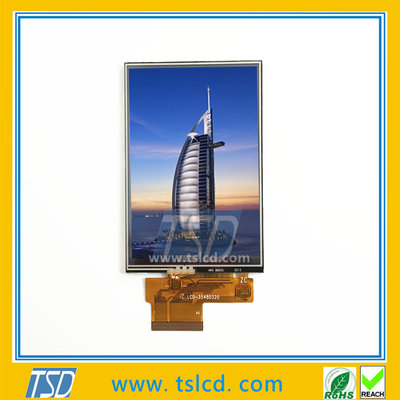 2016 new item 3.5inch 320x480  color TFT with ZIF FPC connector tft display LCD with RTP