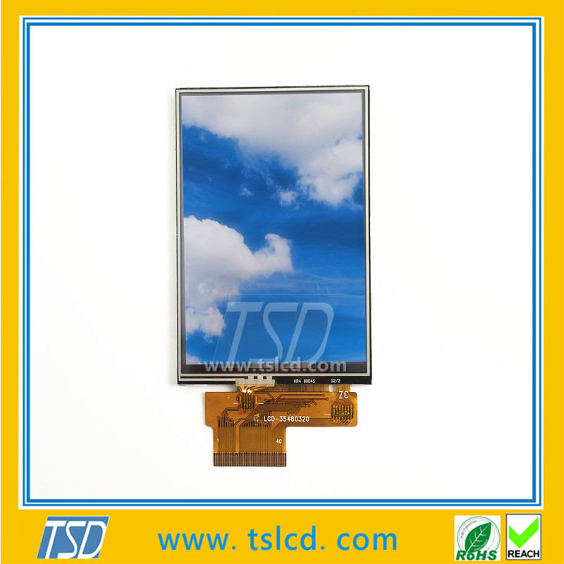 Specail LCD ZIP FPC connector 3.5inch 320x480  color TFT LCD module with LED backlght
