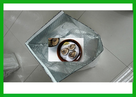Self - Sealing Silver Metallic Bubble Insulated Foil Bags For Vegetable Shipping