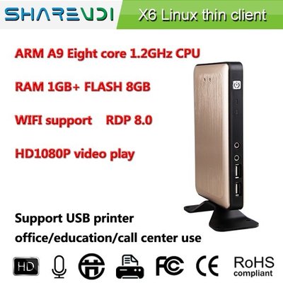 2016 New Arrival Octa Core 1.2Ghz 1080P Video X6 Thin Client Mini PC Zero Client