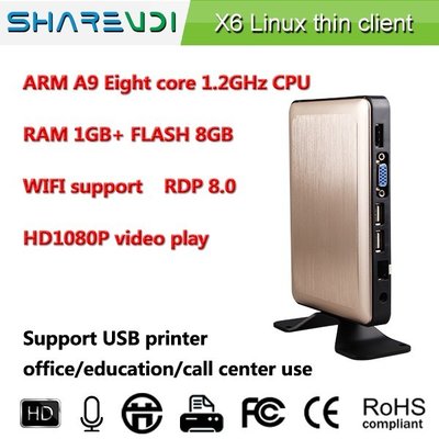 2016 New Arrival Octa Core 1.2Ghz 1080P Video X6 Thin Client Mini PC Zero Client