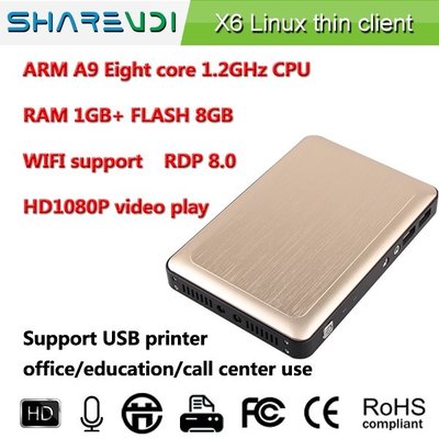 2016 New Arrival Octa Core 1.2Ghz 1080P Video X6 Thin Client Mini PC Zero Client