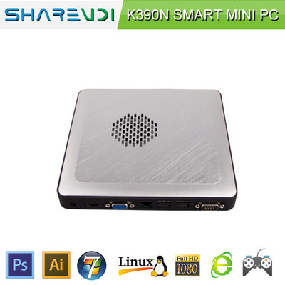 17W Intel Celeron Processor 1037U CPU HTPC Aluminum Alloy Case Barebone Fanless Mini Computer