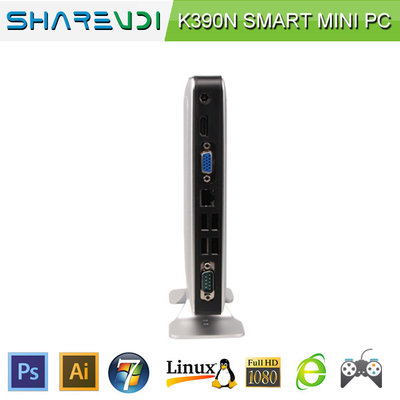 17W Intel Celeron Processor 1037U CPU HTPC Aluminum Alloy Case Barebone Fanless Mini Computer