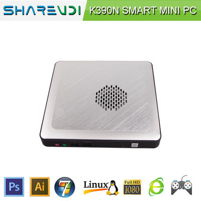 17W Intel Celeron Processor 1037U CPU HTPC Aluminum Alloy Case Barebone Fanless Mini Computer