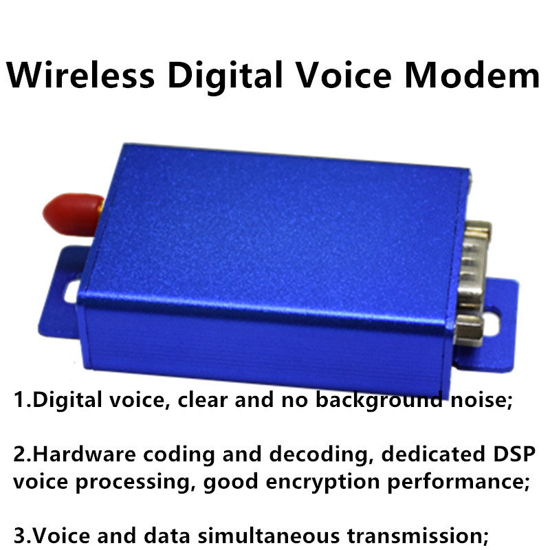 2W wireless digital voice modem 115200bps 144/235/433mhz rs485 rs232 wireless digital audio transmitter and receiver