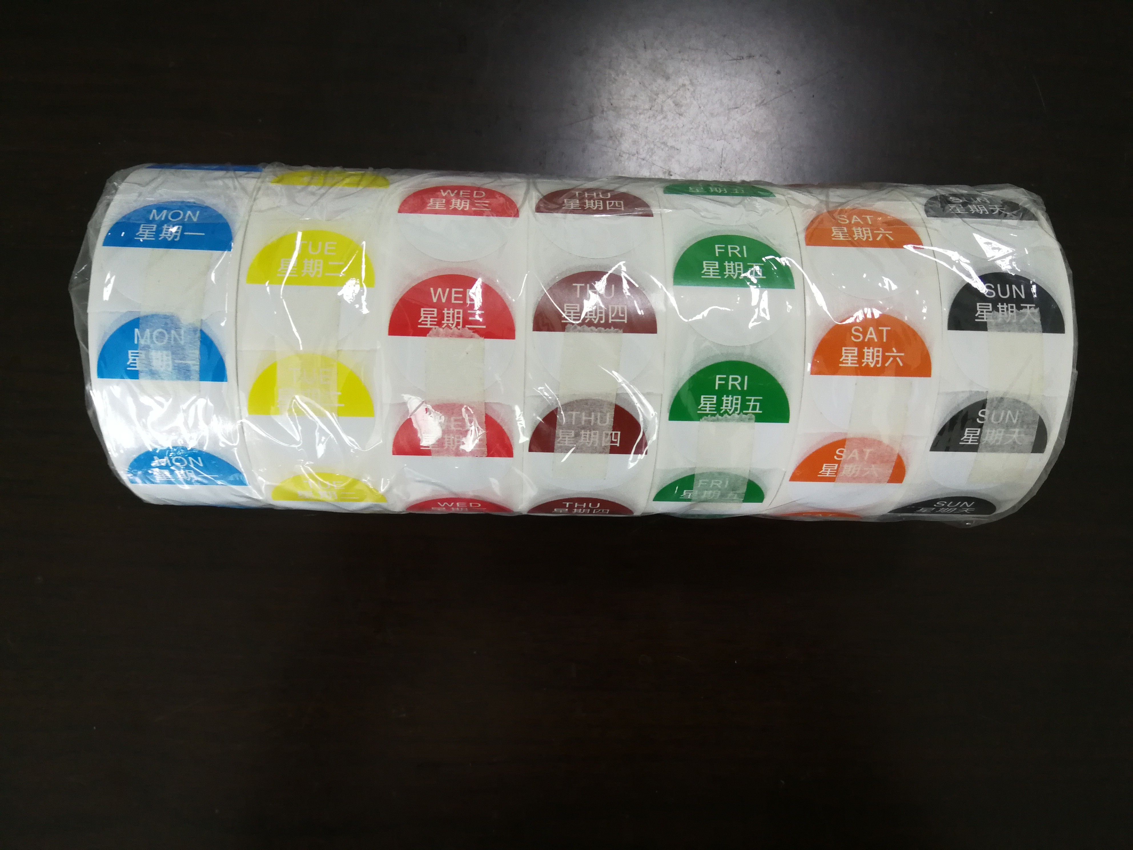 weekly Food safety label Monday to Sunday