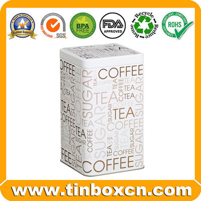 Customized metal can square tea tin box with plug lid for food packaging