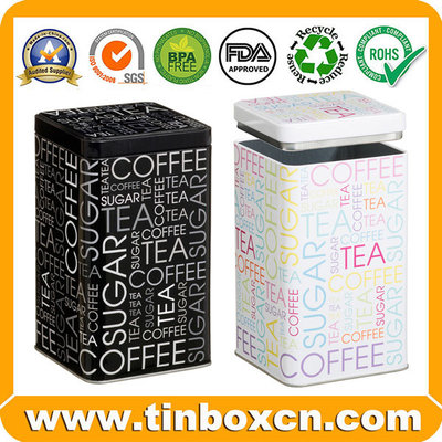 Customized metal can square tea tin box with plug lid for food packaging