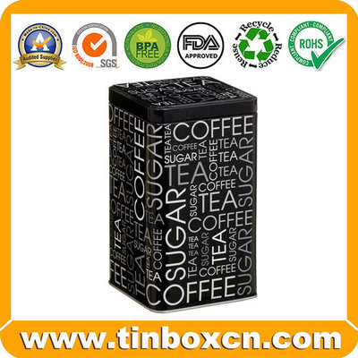 Customized metal can square tea tin box with plug lid for food packaging