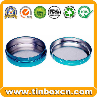 Tinplate Custom Round Chewing Gum Mint Tin Can with Rolled Edge Inward for Metal Candy Box
